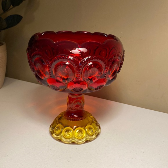 Le Smith | Accents | Vintage Le Smith Moon And Stars Amberina Glass ...